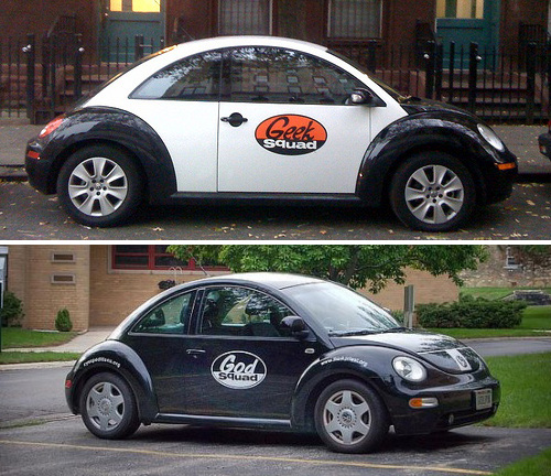 JBOT Decals - Geek Squad and God Squad - VW Beetle