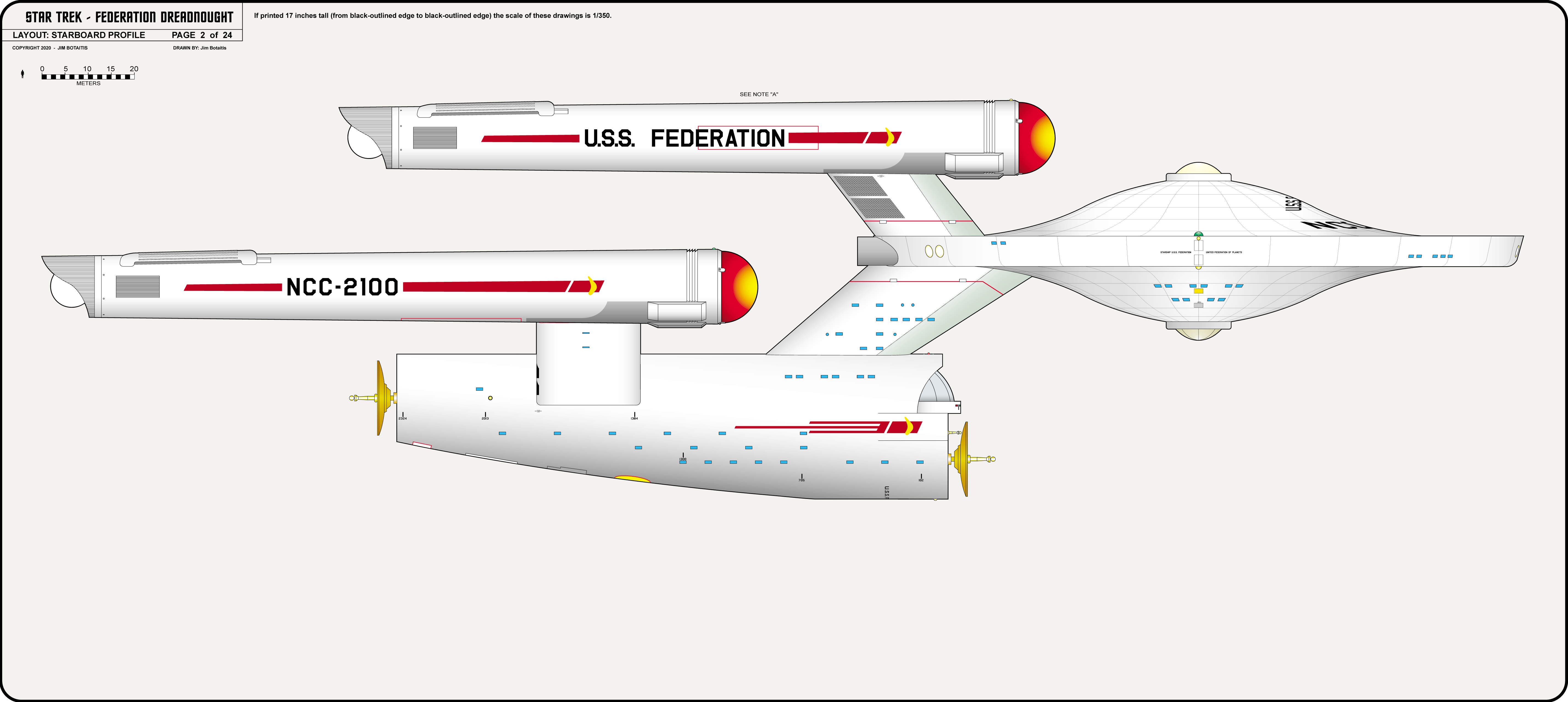 JBOT Decals - Federation Dreadnought (Star Trek - TOS)